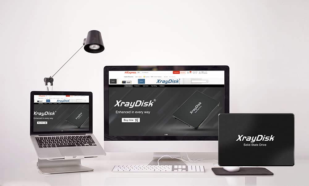Xraydisk Sata3 1TB 3D NAND TLC 2.5 Inch SATA III Internal Solid State Drive SSD (Read Speed up to 540 MB/s) Compatible with Laptop & PC Desktop (1TB, Black)