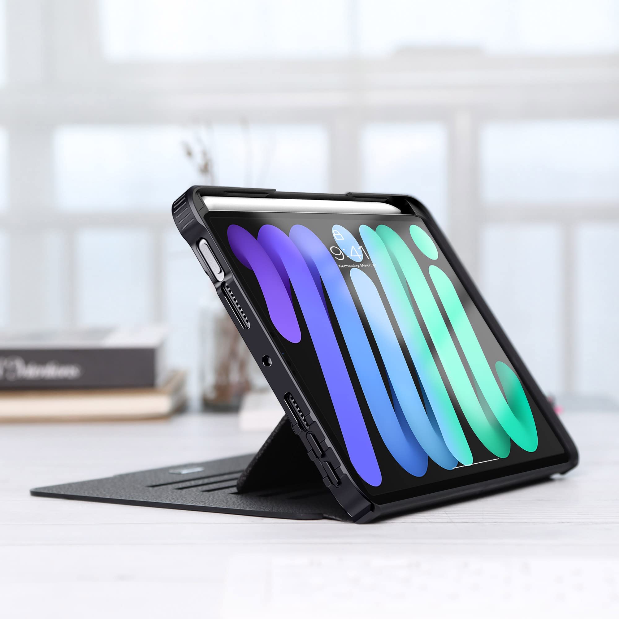 ZtotopCases for New iPad Mini 7 (A17 Pro) 2024 Case 8.3 Inch, Full Body Protective Cover with Pencil Holder and Auto Wake & Sleep Function for iPad Mini 7th/6th Generation, Black