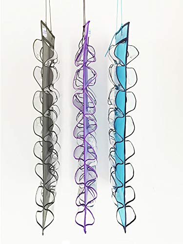 ANIZER Dual-sided Hanging Sunglasses Organizer Dust-Proof Glasses Storage Wall Pocket Eyeglasses Display Case with 32 Slots (GREY)