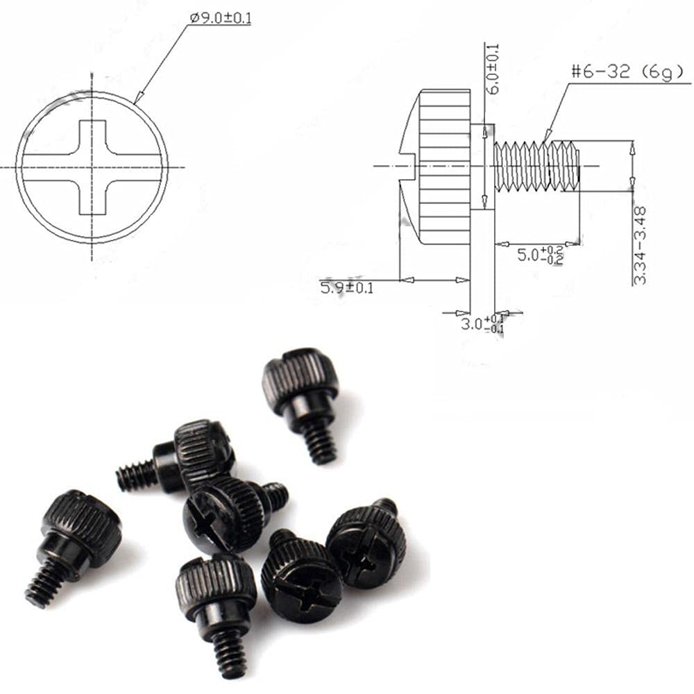 50pcs Black/Sliver Desktop Computer Case Thumb Thumbscrews Screws 6#-32 * 5 PC Qualified DaJiKan (Color : Silver)
