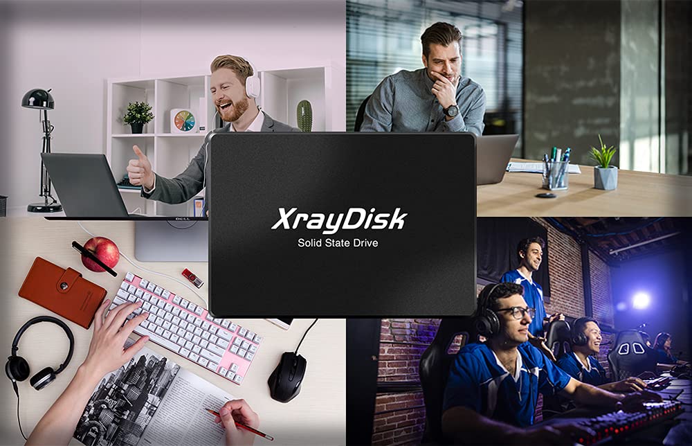 Xraydisk Sata3 1TB 3D NAND TLC 2.5 Inch SATA III Internal Solid State Drive SSD (Read Speed up to 540 MB/s) Compatible with Laptop & PC Desktop (1TB, Black)