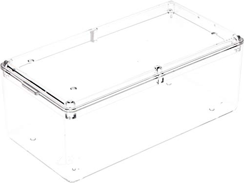 Pioneer Plastics 155C Clear Rectangular Plastic Container, 4.3125" W x 2.25" D x 1.75" H, Pack of 4