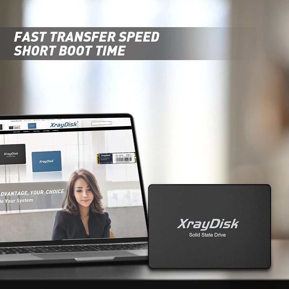 Xraydisk Sata3 1TB 3D NAND TLC 2.5 Inch SATA III Internal Solid State Drive SSD (Read Speed up to 540 MB/s) Compatible with Laptop & PC Desktop (1TB, Black)