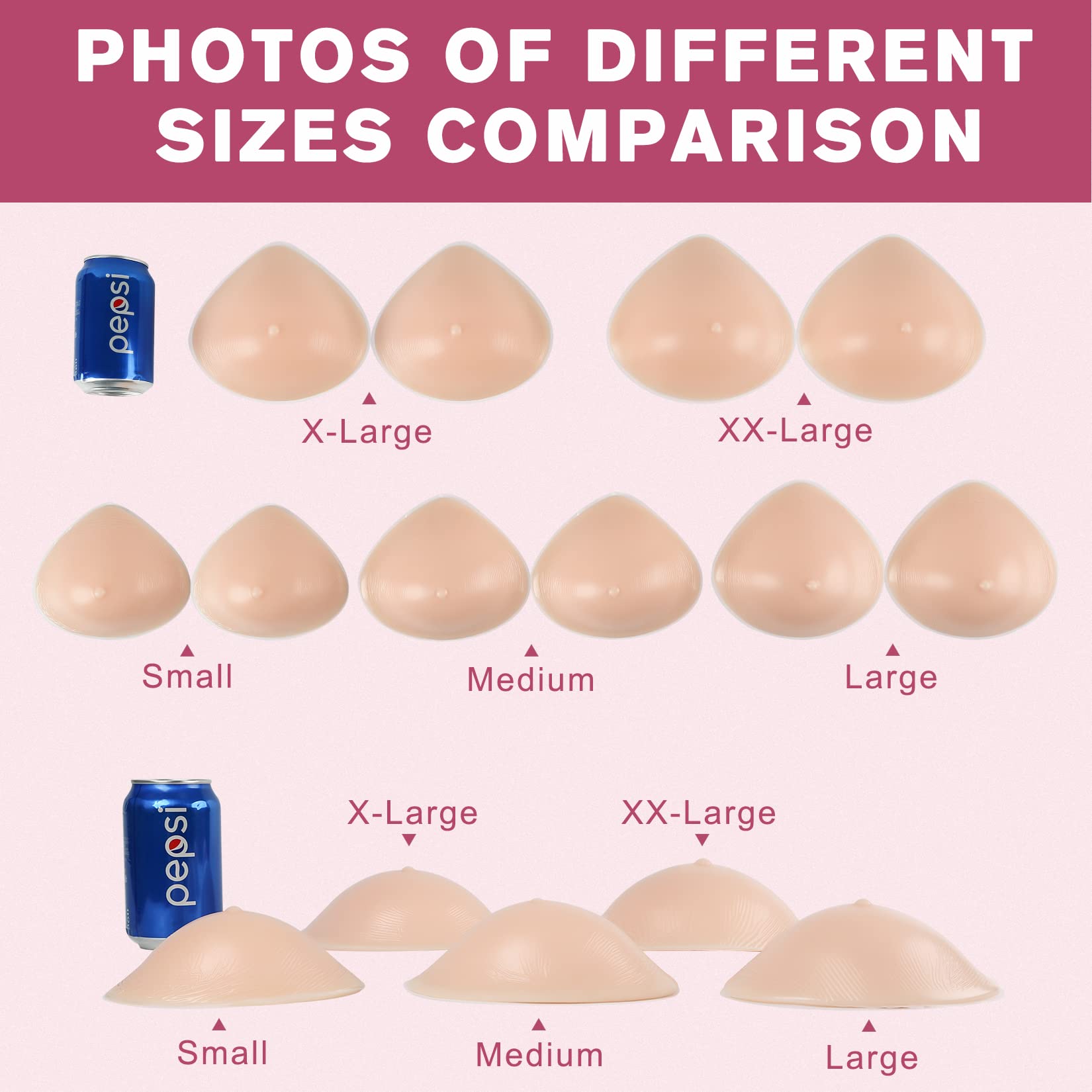 IVITA Silicone Bra Inserts Breast Enhancers Increase Cup Size Cleavage Enhancers Pads Push Up Breast Cups for Bikini Swimsuit