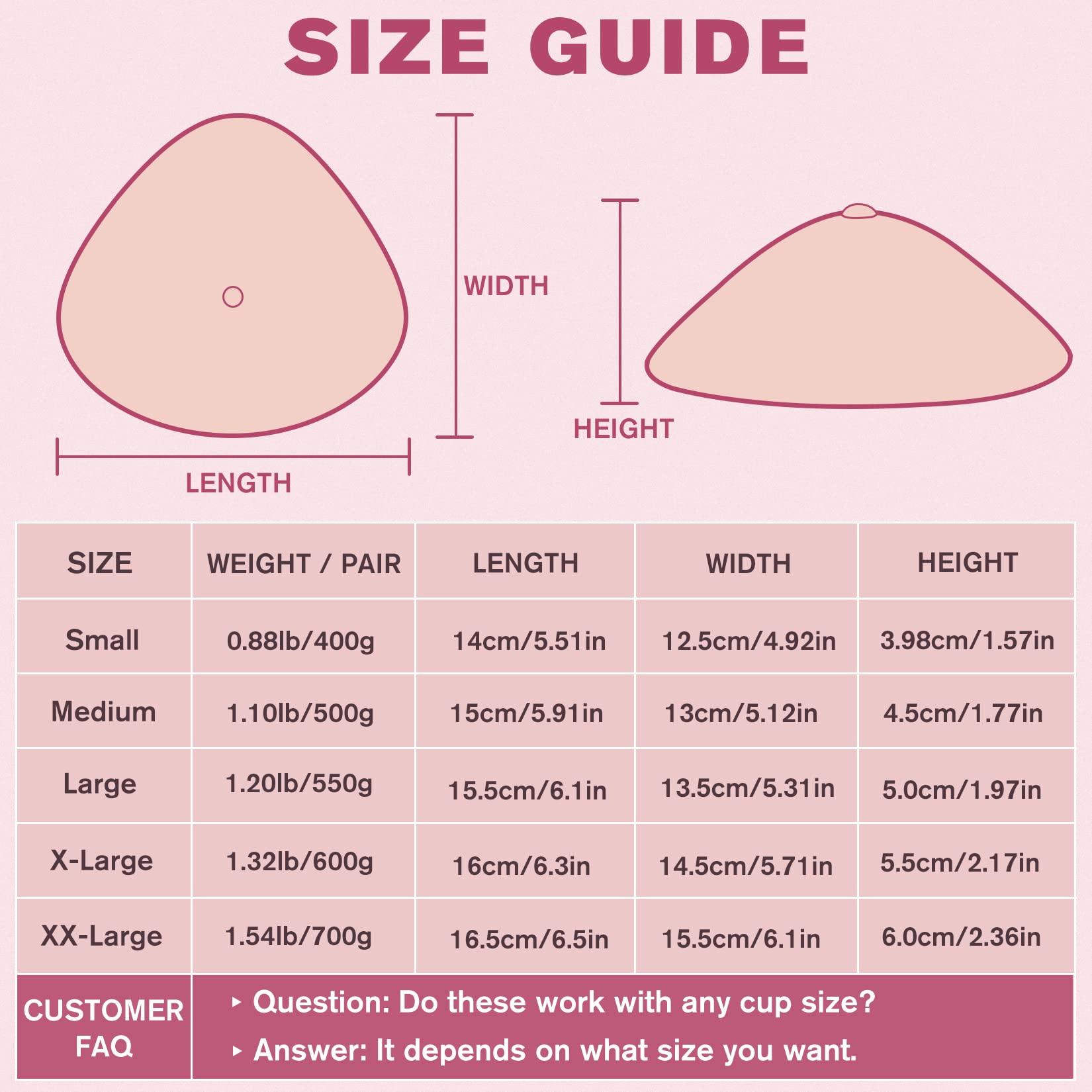 IVITA Silicone Bra Inserts Breast Enhancers Increase Cup Size Cleavage Enhancers Pads Push Up Breast Cups for Bikini Swimsuit