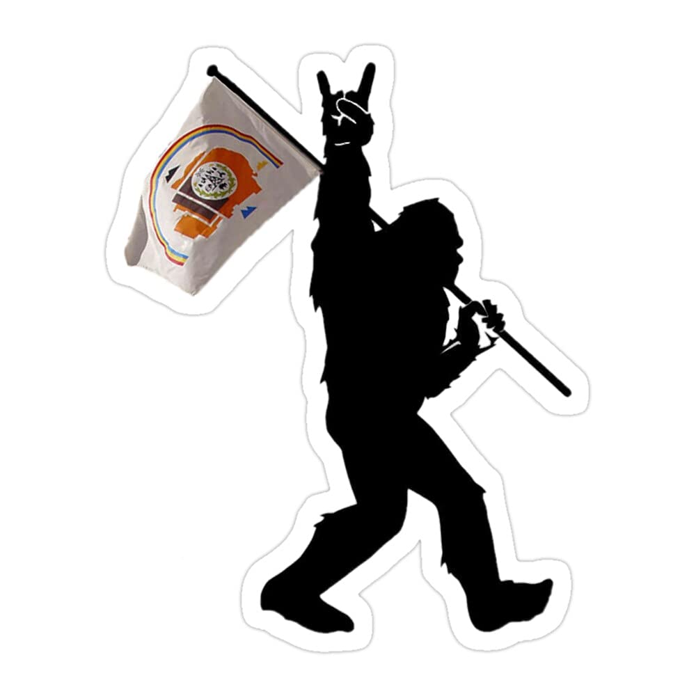 (3 PCs/Pack) Stickers Peaceful Bigfoot with Navajo Nation Flag 3x4 Inch Vinyl Waterproof Decals for Wall Laptop Bike Car Bumper Helmet Water Bottle