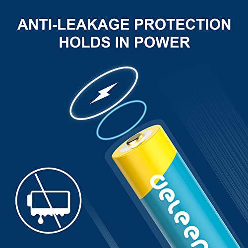 Deleepow AA Rechargeable Batteries 3200mAh Nimh AA Rechargeable Batteries 16-Pack 1.2V 1200 Cycle Highly Conductive Gold-Plated Anode(Only Battery)