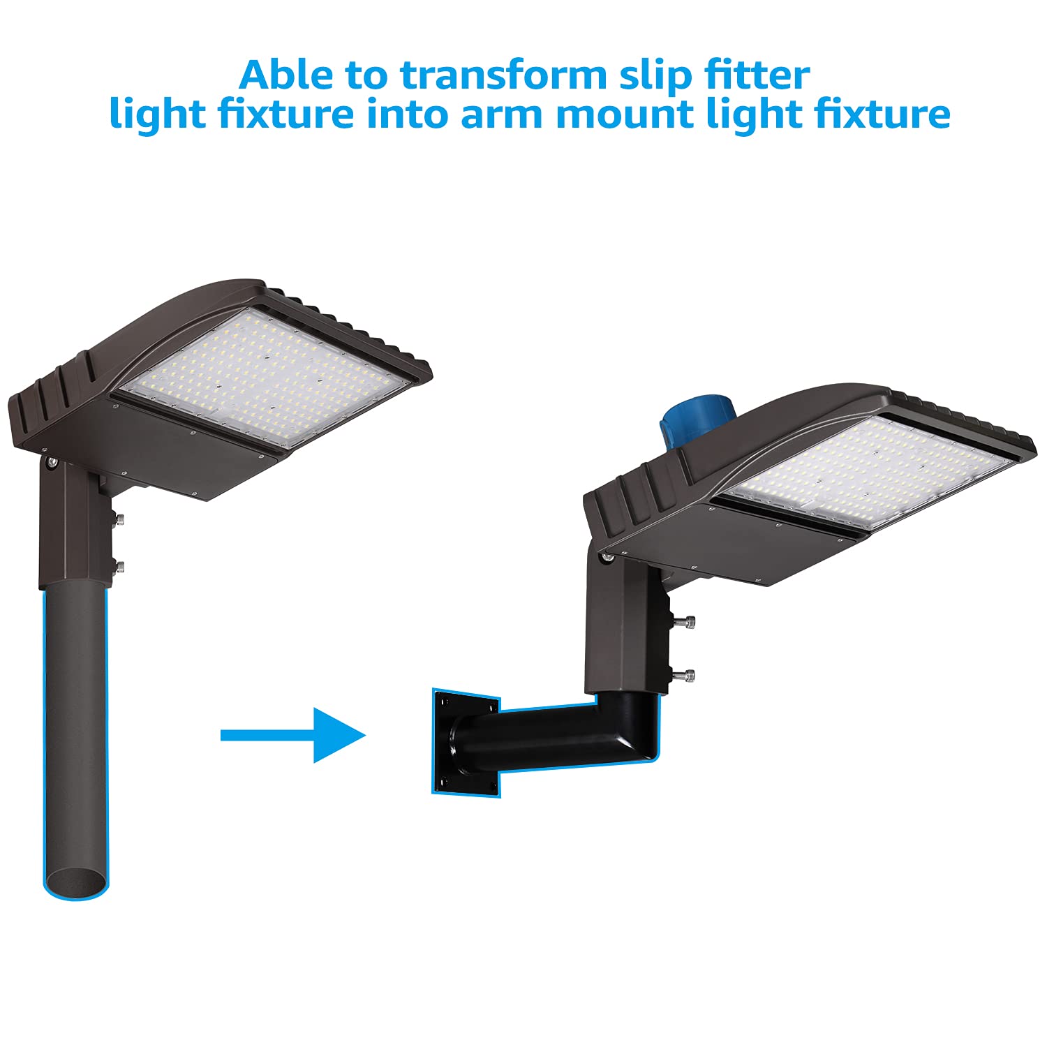 LEONLITE L Shape Wall Mount Bracket for Slip Fit Light, 2-3/8 inch, 90 Degree, 60mm, Shoebox Light Wall Bracket, for Floodlight, Street Light, Parking Lot Light and Outdoor Lighting fixtures