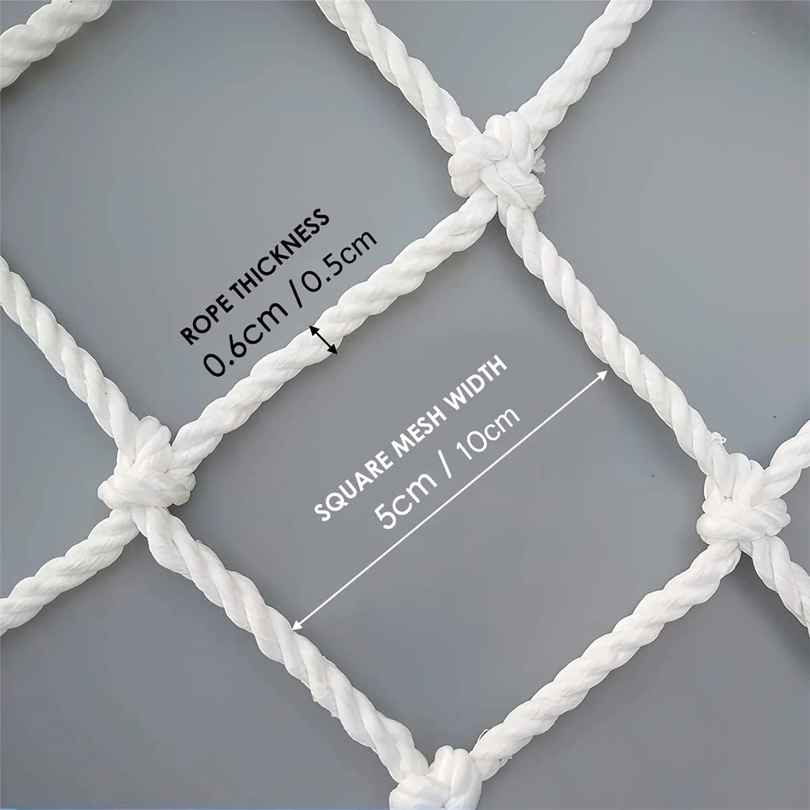 ASPZQ Children Nylon Rope Net Stair Protection Net Balcony Anti-Fall Net Pet Net Children's Railing Stair Balcony Protective Netting Color : 5cm mesh, Size : 2x10m(7x33ft)