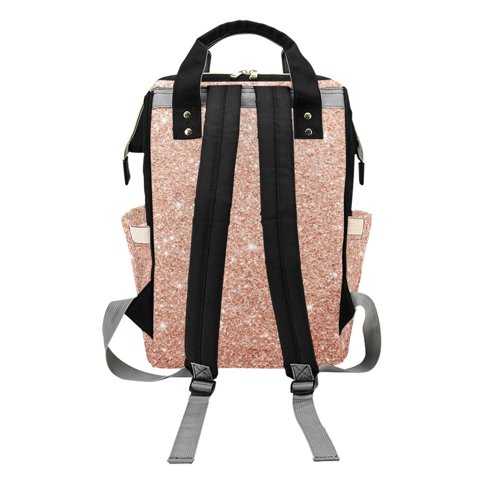 bliblisa Bling Glitter Pink Diaper Bags with Name Custom Personalized Backpack Tote Bag Shoulder Nappy Bag Nursing Baby Bags Girl