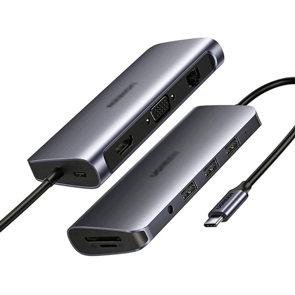 NIZYH USB C Hub 10 in 1 USB Type C to HDMI 4K USB 3.0 VGA PD 3.5mm Full Function Hub
