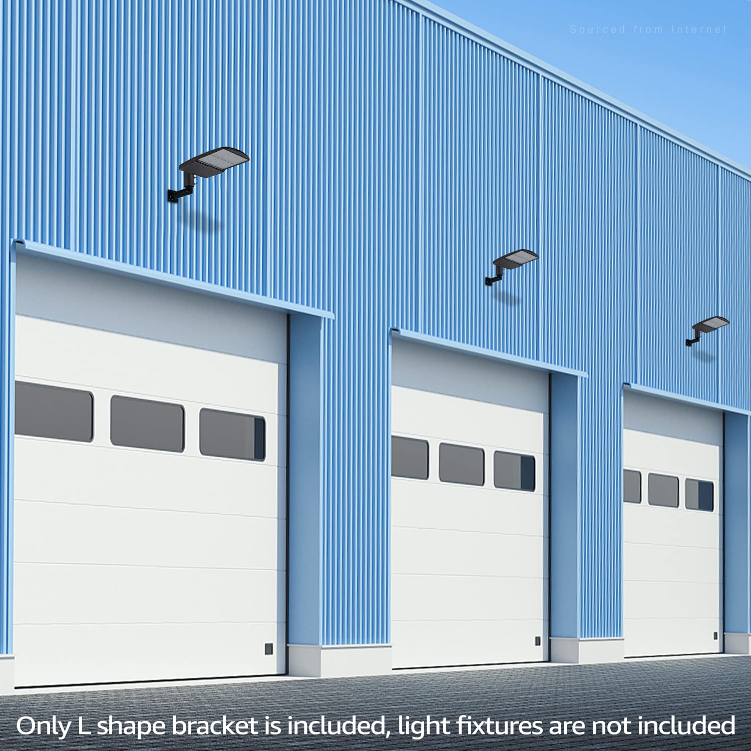 LEONLITE L Shape Wall Mount Bracket for Slip Fit Light, 2-3/8 inch, 90 Degree, 60mm, Shoebox Light Wall Bracket, for Floodlight, Street Light, Parking Lot Light and Outdoor Lighting fixtures