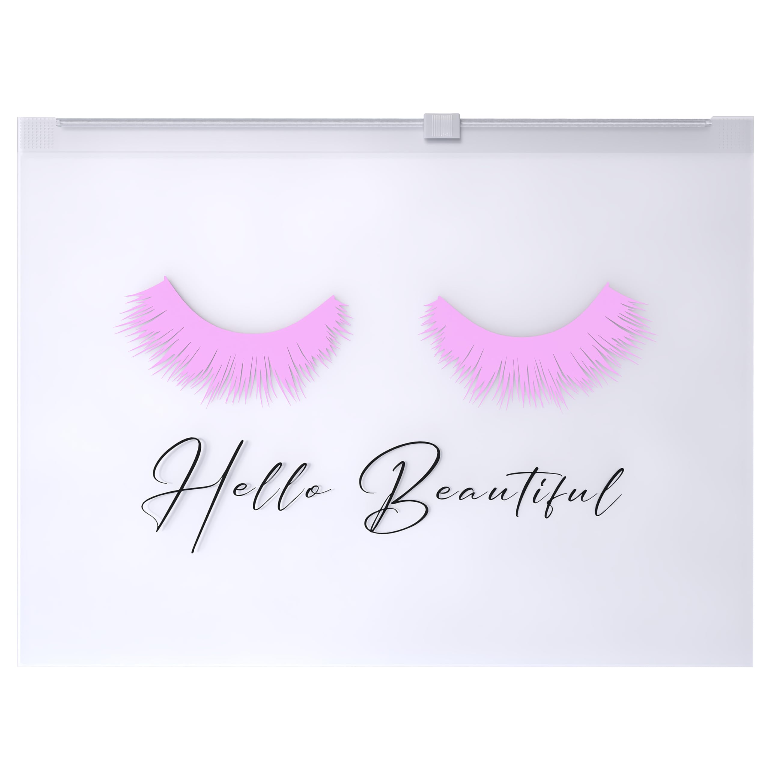 BRAWNA 60 Pck Reusable Travel Makeup and Accessory Bag - size 6x8 in - Pink Lash Bags, Case for Makeup Brushes in Bulk, Cute Collection
