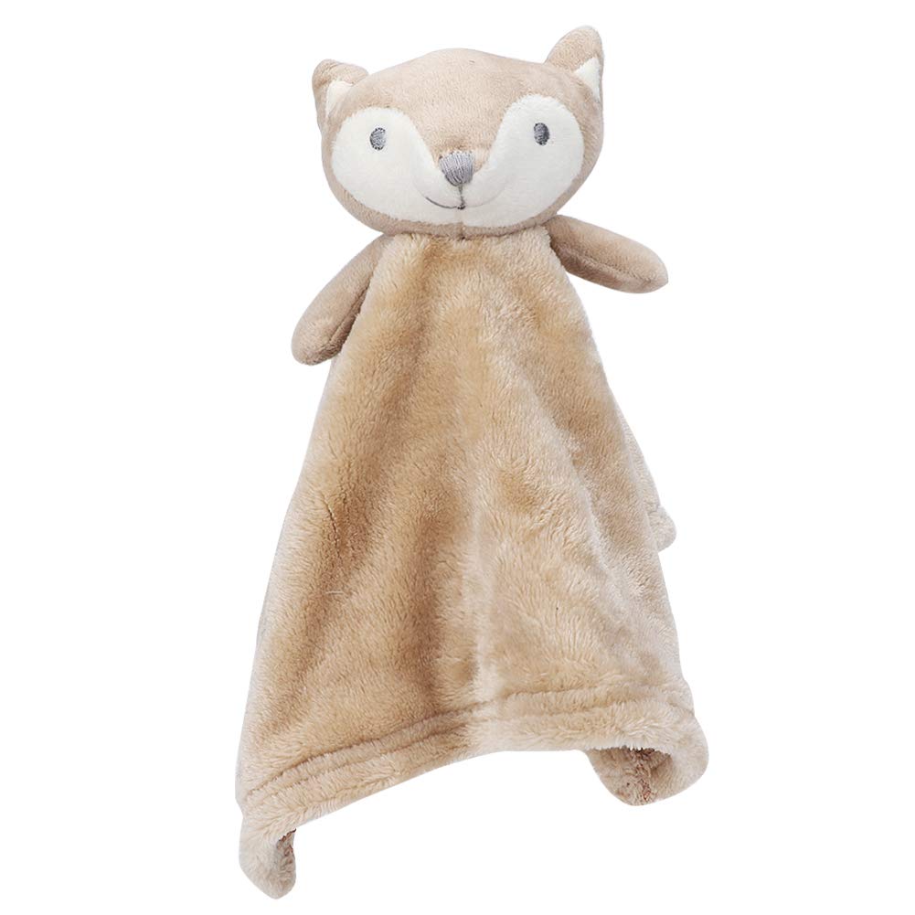 FastUU Baby Crib Soother, Baby Security Blanket Cute Shape Crystal Velvet Cartoon Pattern for Baby(Fox)