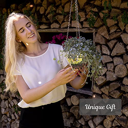 SCANDINORDICA Disco Ball Planter β Disco Ball Plant Hanger, Mirror Disco Planter with Chain and Macrame Hanger, Hanging Planters for Indoor Plants | 6 inch Silver