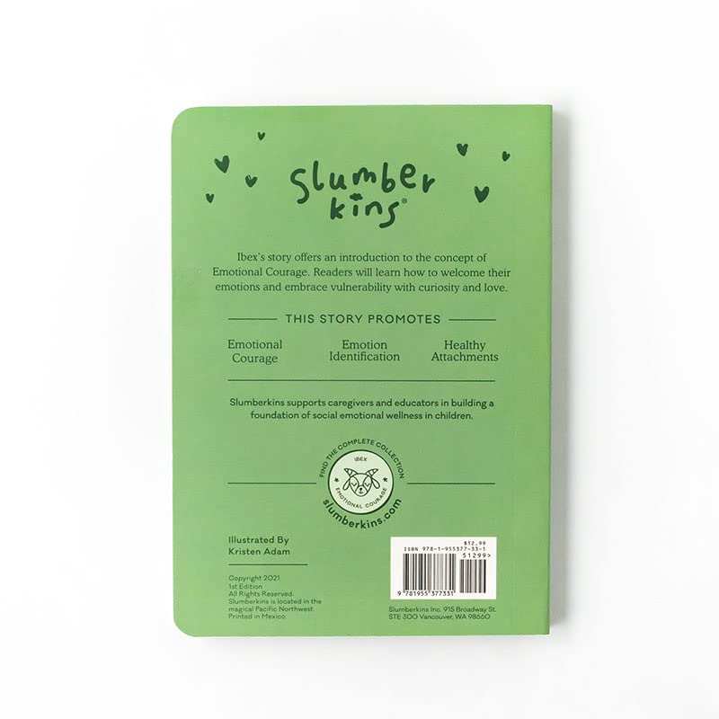 Slumberkins 14" Kin & Board Book | Promotes Emotional Courage, Resilience & Empathy | Social Emotional Tools for Ages 0+ (Ibex Kin & Board Book)