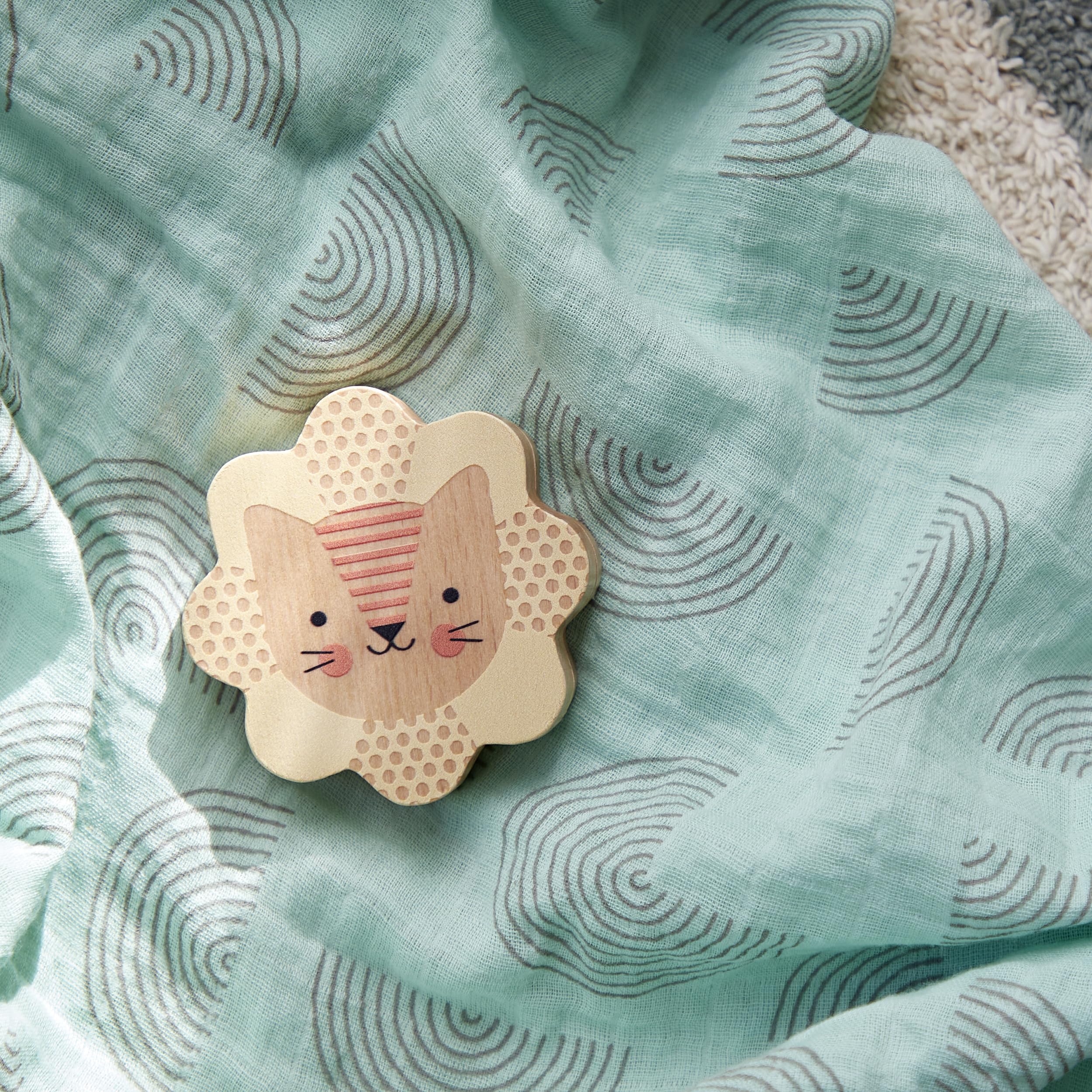Petit Collage Friends Lion Rattle