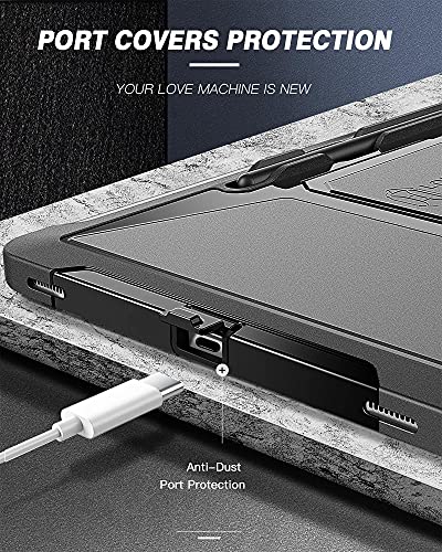 ZtotopCases for Samsung Galaxy Tab S7 FE/S8 Plus/S7 Plus Case,Built-in Screen Protector/S Pen Holder,12.4" Full-Body Heavy Duty Protective Cover for Galaxy Tablet S7 FE 5G 2021/S8+ 2022/S7+ 2020,Black
