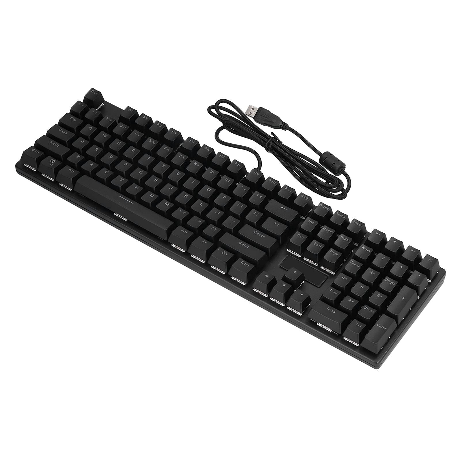 070 Keyboard Gaming Keyboard Portable USB Keyboard 108 Keys Multiple RGB Backlit Mechanical Computer Component Computer Keyboard (Black Shaft)