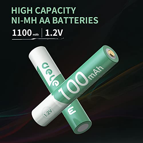 Deleepow AAA Rechargeable Batteries Ni-MH 8 Count, 1100mAh High Capacity 1.2V 1200 Cycles Rechargeable Triple A Battery for Household and Business Devices