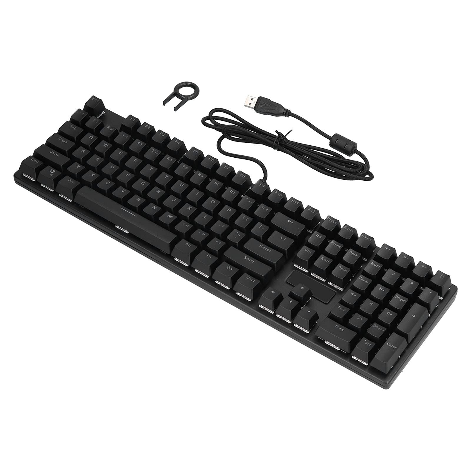 070 Keyboard Gaming Keyboard Portable USB Keyboard 108 Keys Multiple RGB Backlit Mechanical Computer Component Computer Keyboard (Black Shaft)
