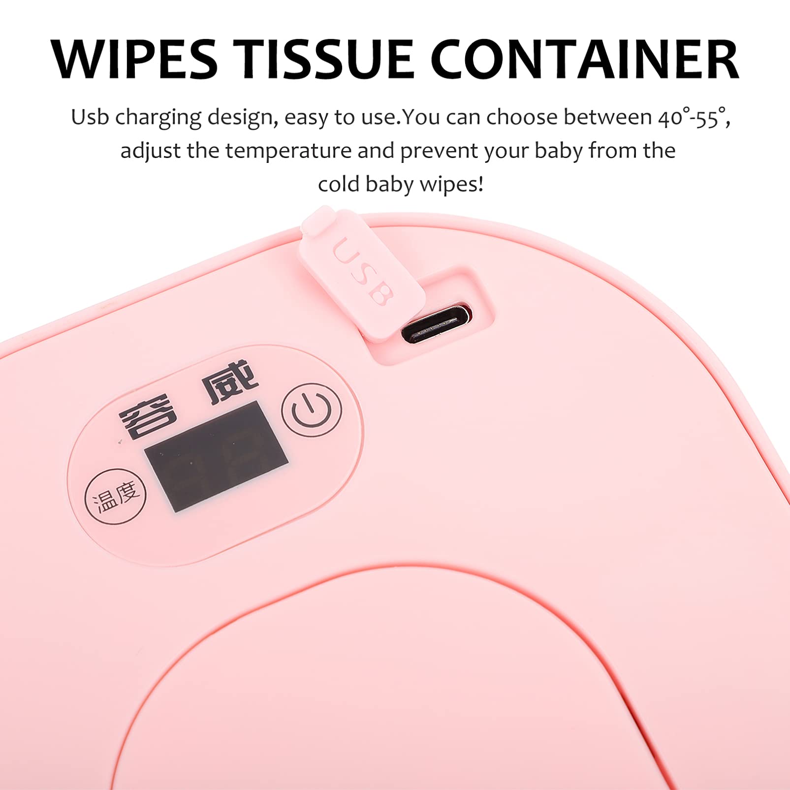Car Wipe Warmer Baby Wipe Warmer Heater Dispenser Diaper Wipe Box Case Container for Home Hotel Car Pink Diaper Wipe Warmer
