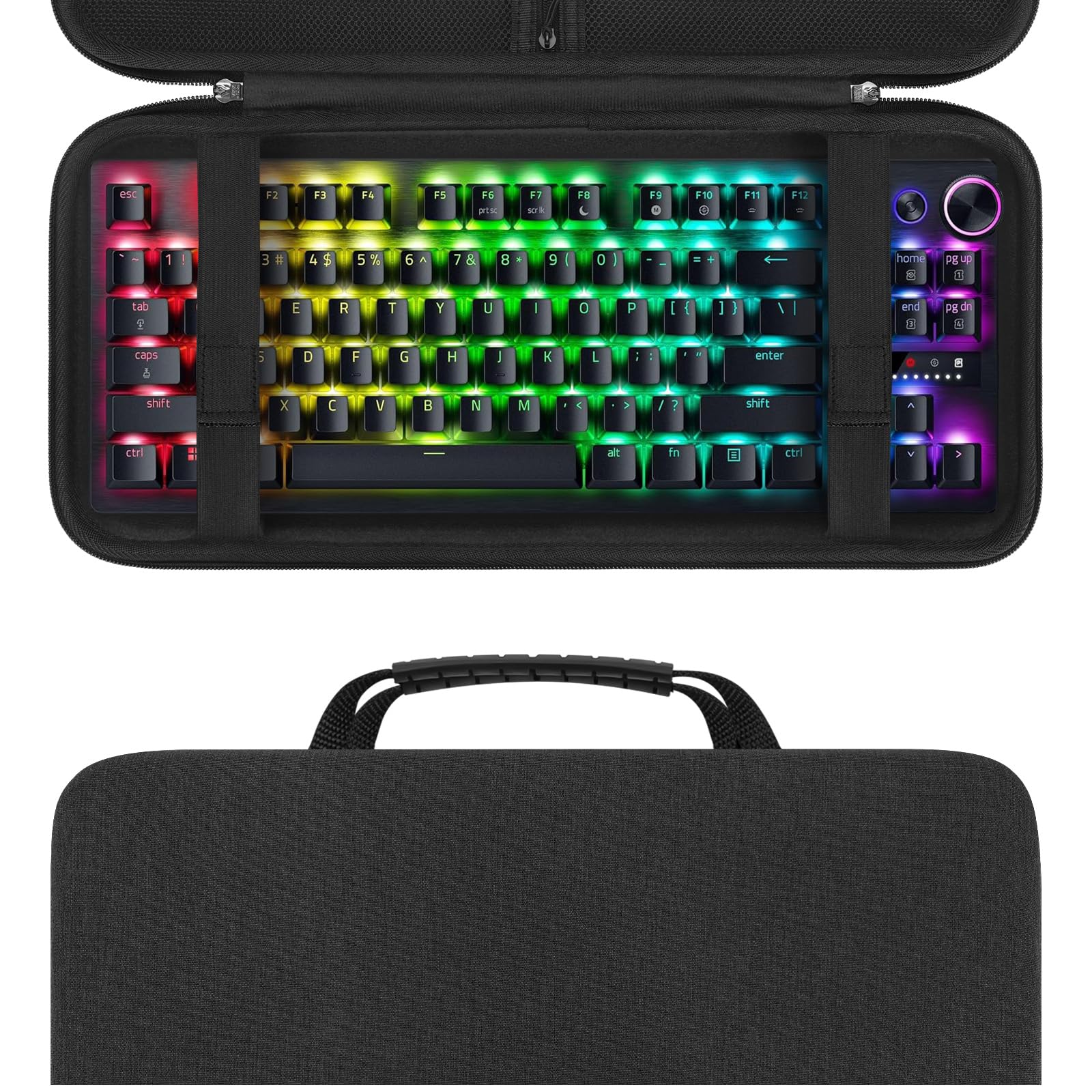 Linkidea Hard Travel Case for TKL Tenkeyless Keyboard, Computer 87 Key Wireless/Wired Keyboard Carrying Case Protective Storage Box Bag, Compatible with Razer Huntsman V2 TKL Tenkeyless Keyboard