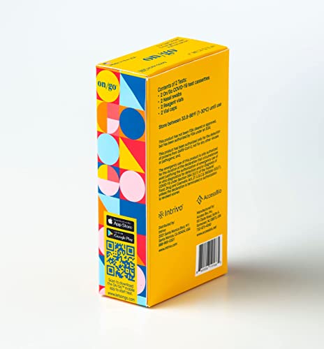 On/Go COVID-19 Antigen Self-Test Kit with Test-to-Treat App, 1 Pack, 2 Tests Total, 10-Minute Results, FDA EUA Authorized, Easy to Use at Home, Fast and Accurate