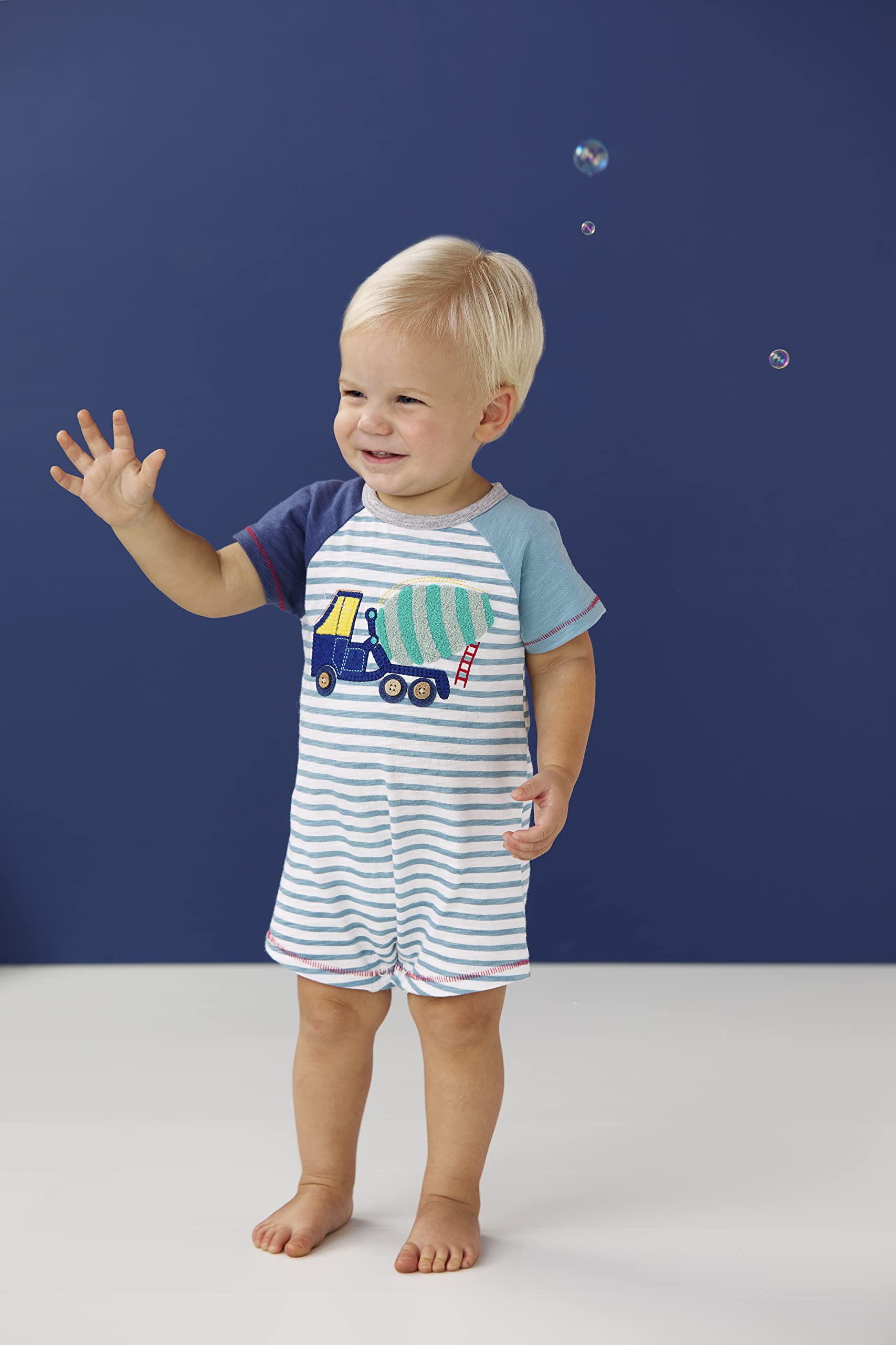 Mud Pie Baby Boys Cement Truck Shortall, 9-12 Months
