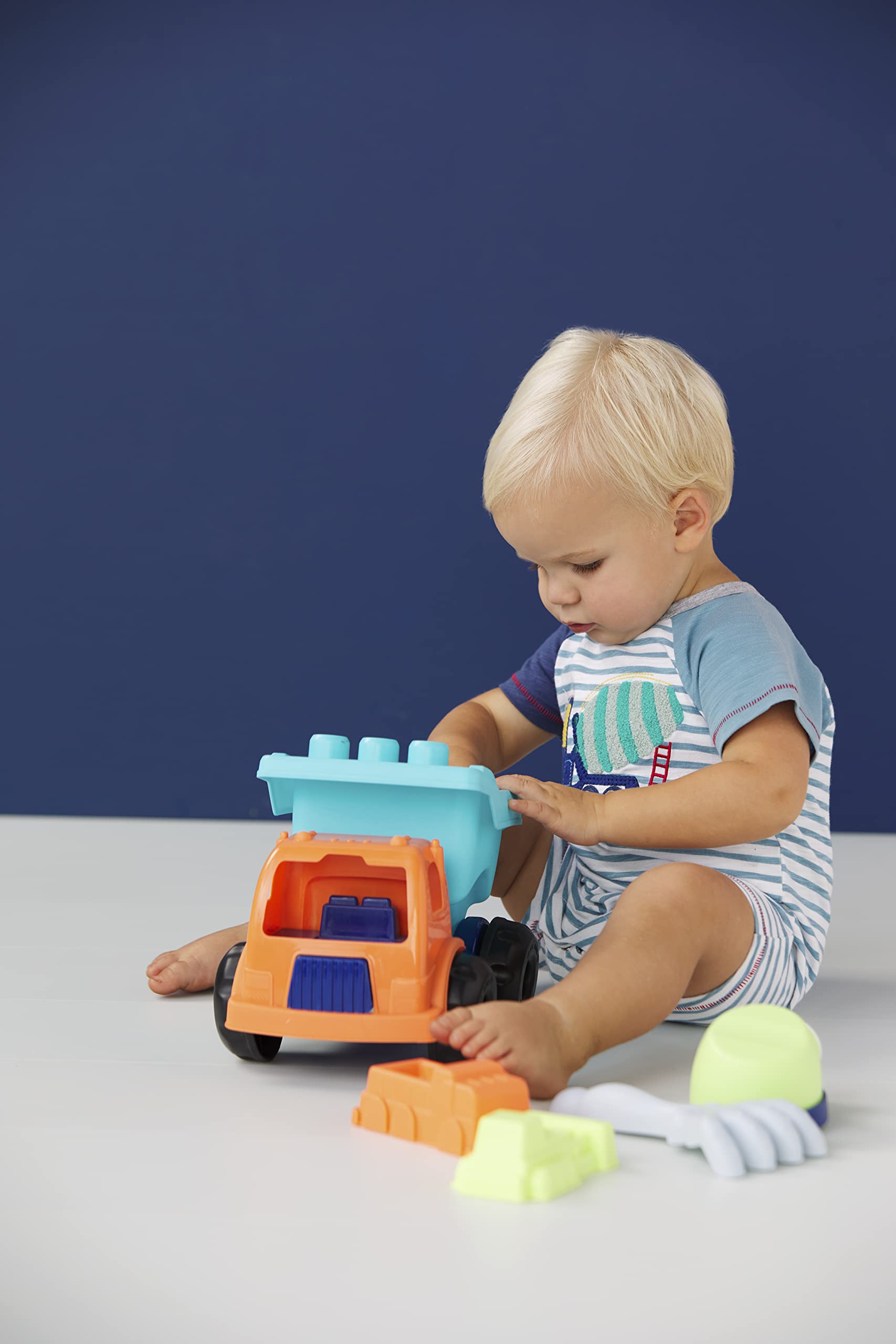 Mud Pie Baby Boys Cement Truck Shortall, 9-12 Months