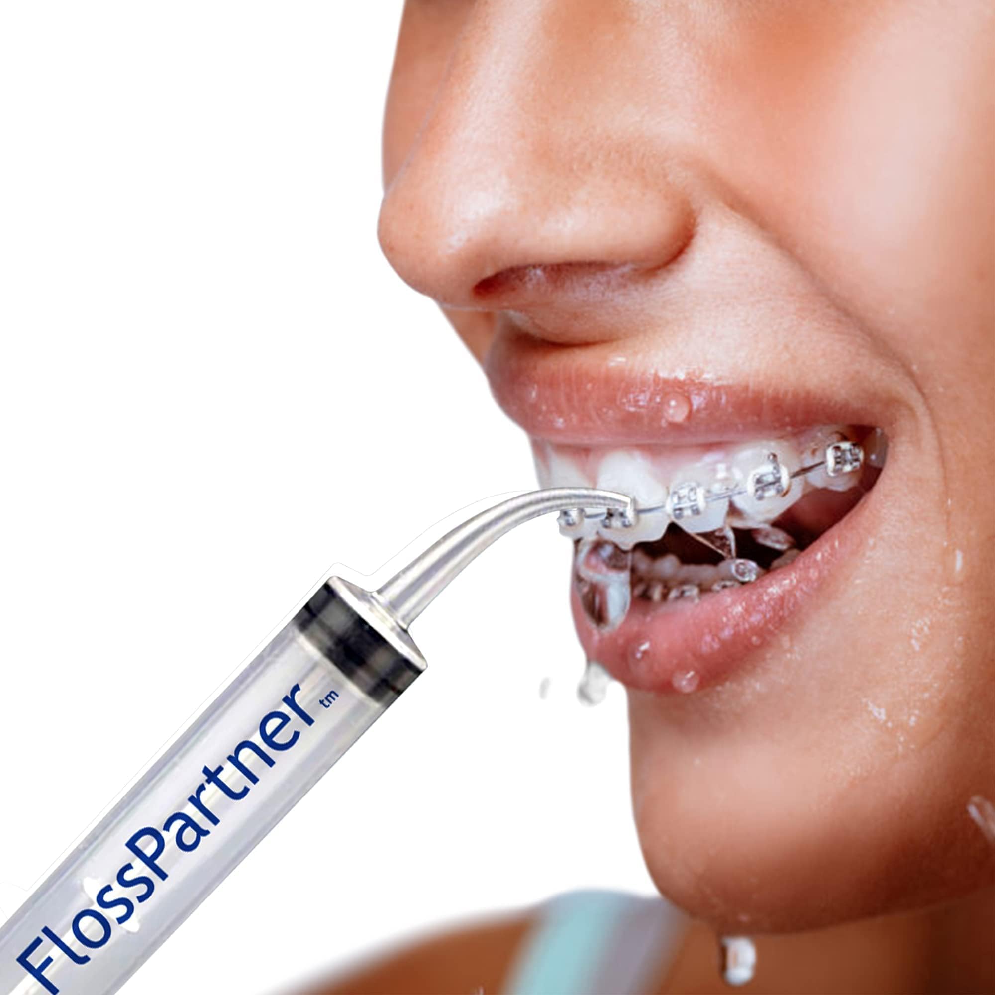 FlossPartner Dental Pick Water Flosser. Smallest Cordless Portable Pocket Size. Teeth Braces Gums Breath. Easy Carry Effective Reusable. Travel Work School Camping Supplies Survival