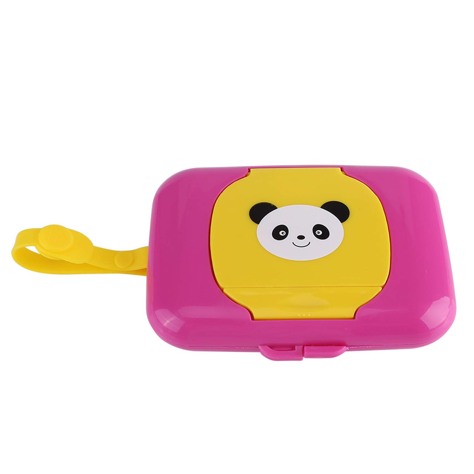 QiaNgshuAikj Wipes Dispenser with Hand Strap, On The Go Portable Refillable Wet Wipes Storage Box for Outdoor Travel Stroller(Rose + Yellow)