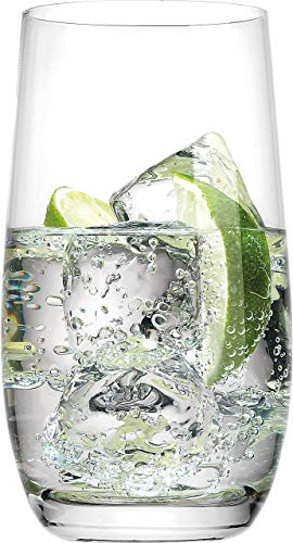 Godinger Highball Glasses, Tall Beverage Glass Cups, European Made - 16oz, Set of 4