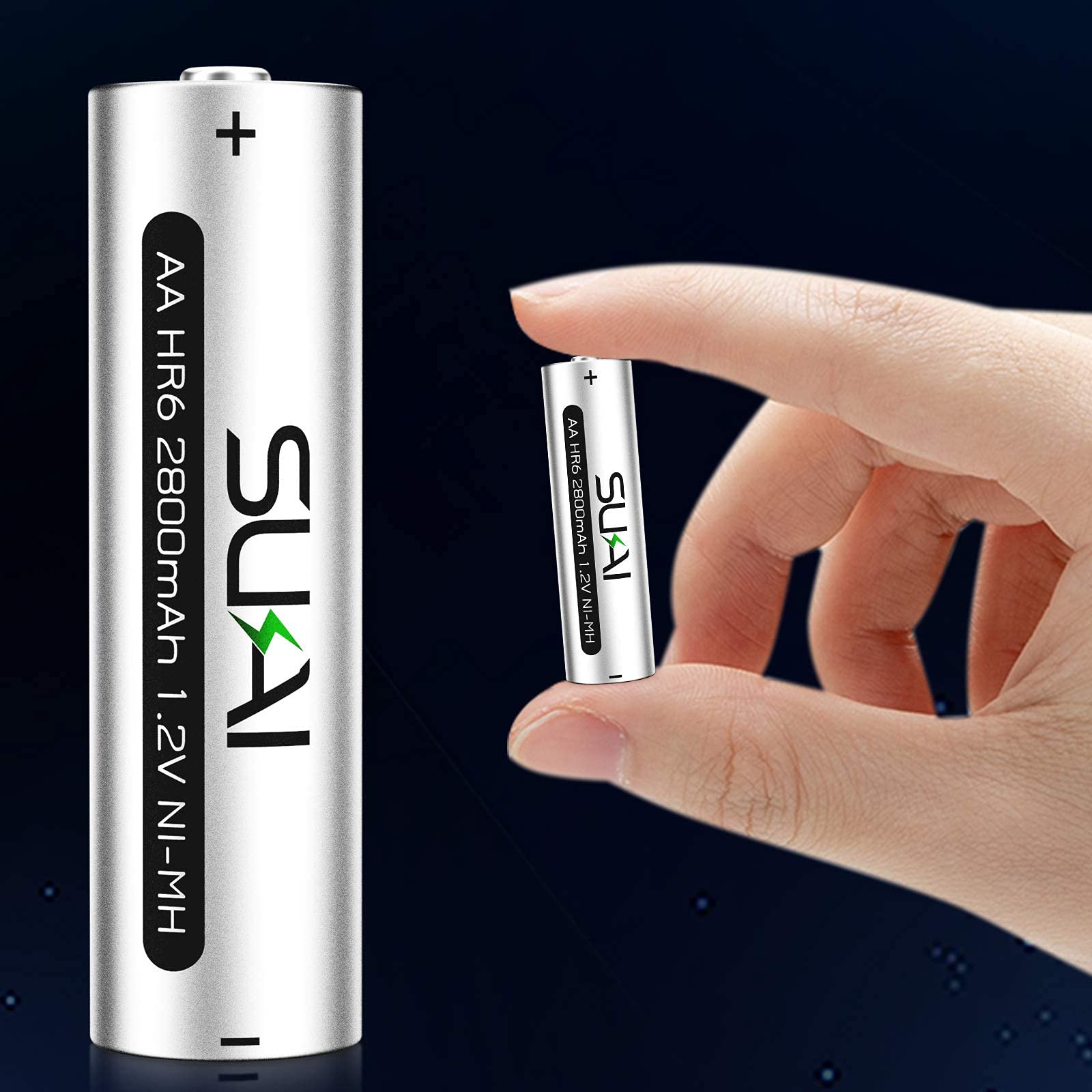 SUKAI AA AAA Rechargeable Batteries Combo - 2800mAh AA Rechargeable Batteries (8 Pack) and 1100mAh AAA Rechargeable Batteries (8 Pack), 1.2V High Capacity Low self-Discharge Ni-MH Batteries
