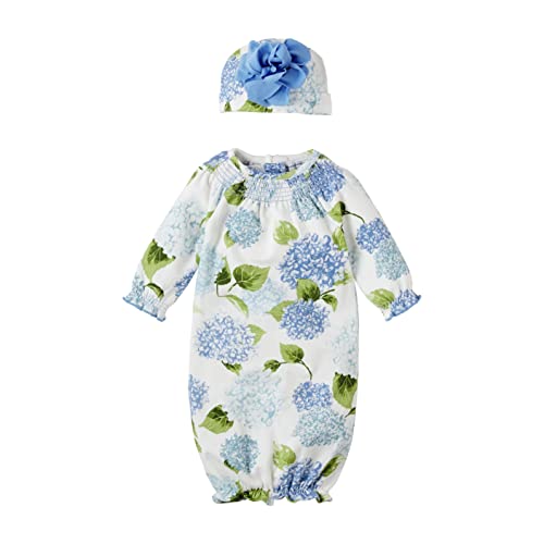 Mud Pie Blue Hydrangea Take-Me-Home Set, Blue Hydrangea, 0-3 Months