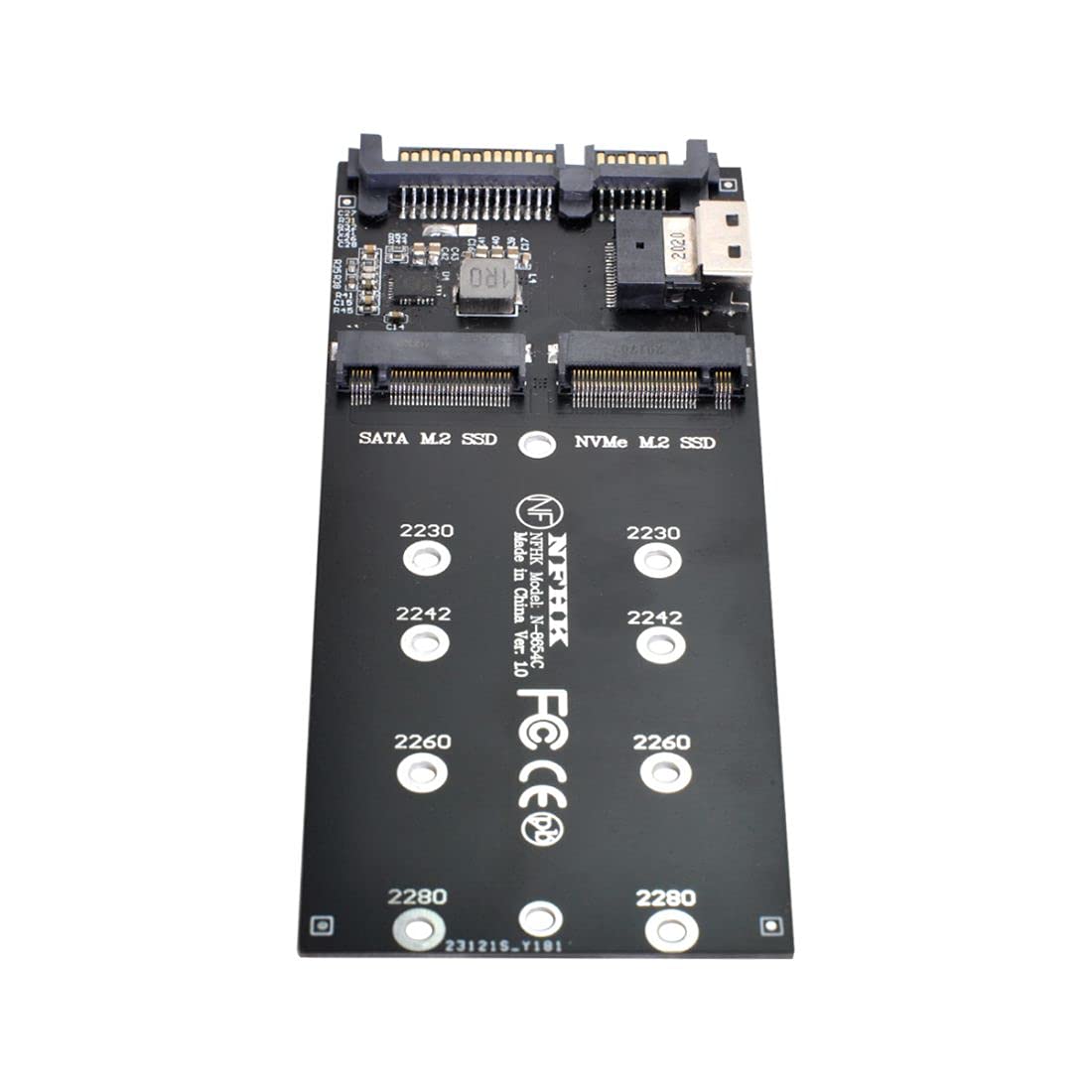 chenyang CY M.2 NVME SSD to SFF-8654 & NGFF SATA SSD to SATA 2 in 1 Combo Adapter for Mainboard (Not Work NVEM SSD to SATA)