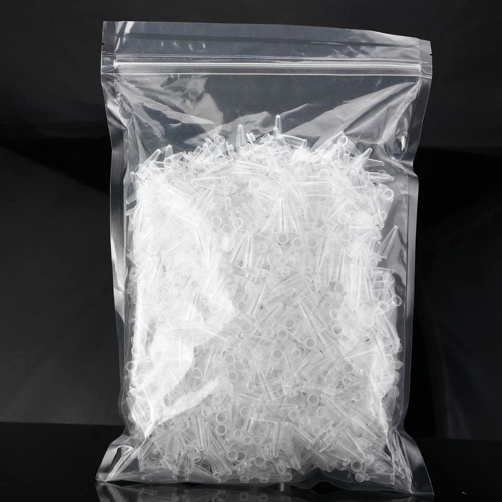 BKMAMLAB 0.2ml Microcentrifuge Tubes 1000 Pieces, EO Sterilized Plastic Small Vials with Caps for Sample Storage without Leakage(1000)