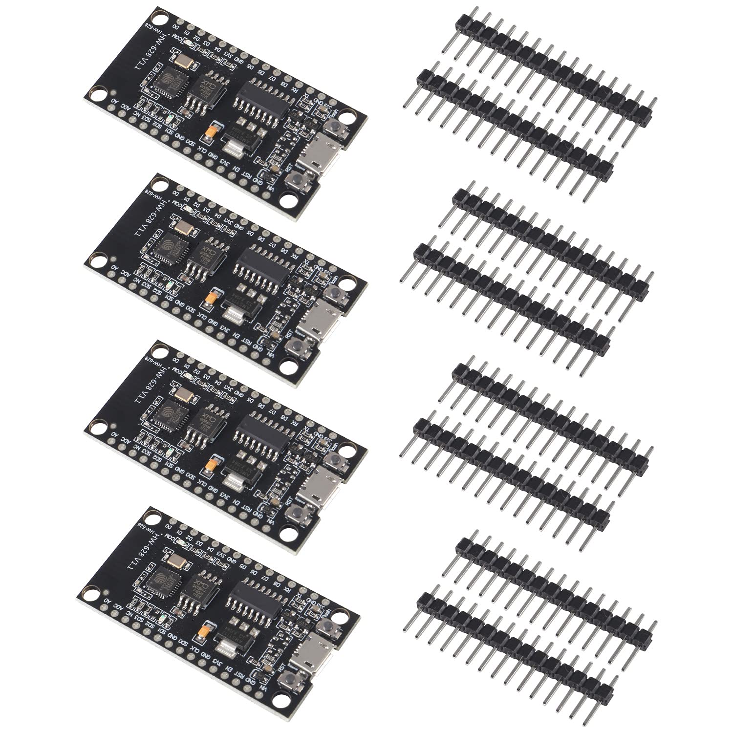 AITRIP 4PCS NodeMCU V3 Lua WiFi Module Integration of ESP8266 + Extra Memory 32M Flash, with PCB Antenna and USB-Serial CH340G for Arduino-NodeMcu Lua CH340
