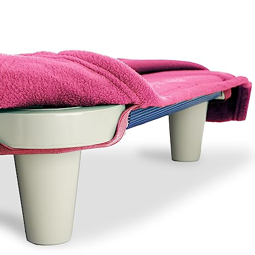 ROLLEE POLLEE Cot Blanket with Elastic Corner Straps for Preschool/Daycare, Super Soft, Fits Standard Size Mats and Cots, 50" x 55" (Pink, Single)