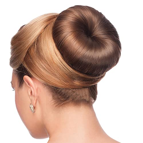 MeetFavorite Hair Bun Shaper Set - 2 Large, 2 Medium, 2 Small Donut Hair Bun Makers, 10 Elastic Bands, Hair Pins (Brown)
