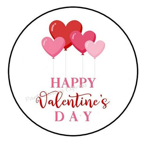 1.5" Inch Happy Valentine's Day Heart Stickers - Valentines Day Stickers - Happy Valentines Day Stickers Envelope Seals Labels - D #AA61RK (30 Pcs)