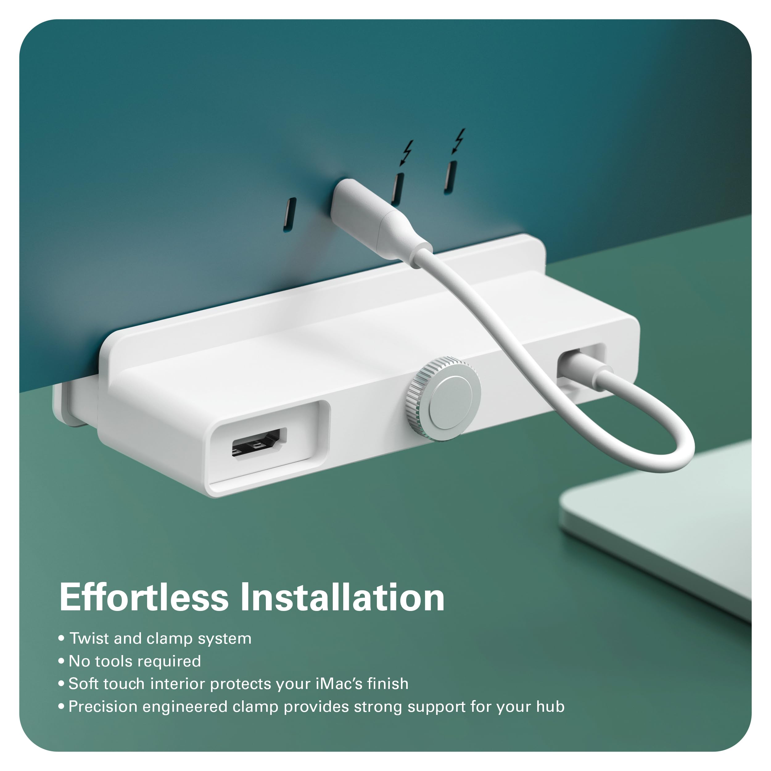 HyperDrive iMac USB Hub Adapter, 6in1 iMac Accessories: HDMI 4K60Hz, USB-C 10Gbps, 2 USB-A 10Gbps, SD UHS-I, MicroSD UHS-I for iMac 2021 24 inch
