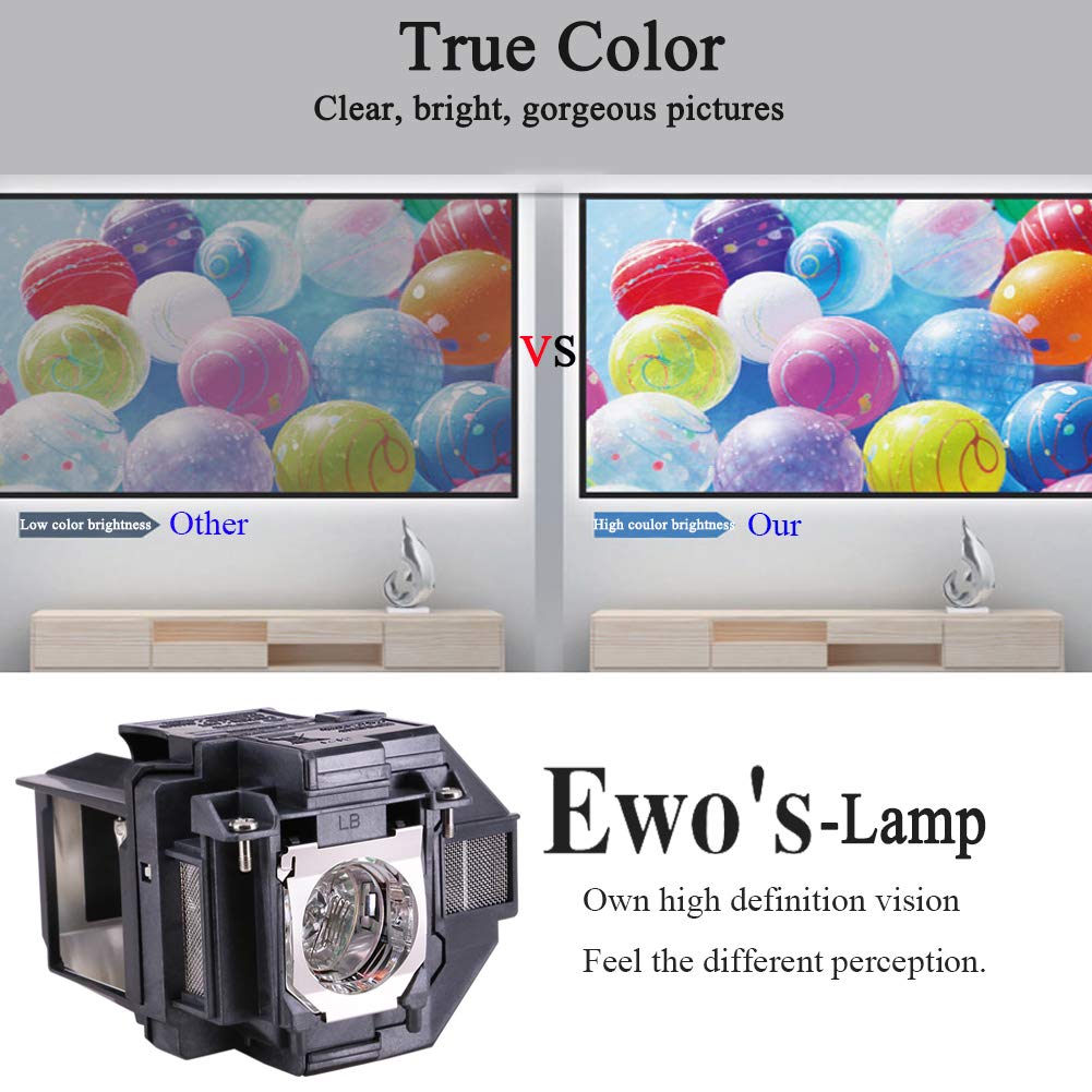 EWO'S LP97 Replacement Projector Lamp Bulb for ELPLP97 Epson Powerlite Home Cinema 2200 2250 1080 880 VS260 EX9230 EX9240 EX3280 EX5280 EX7280 X49 W49 982W E20 U50 V13H010L97 Projectors