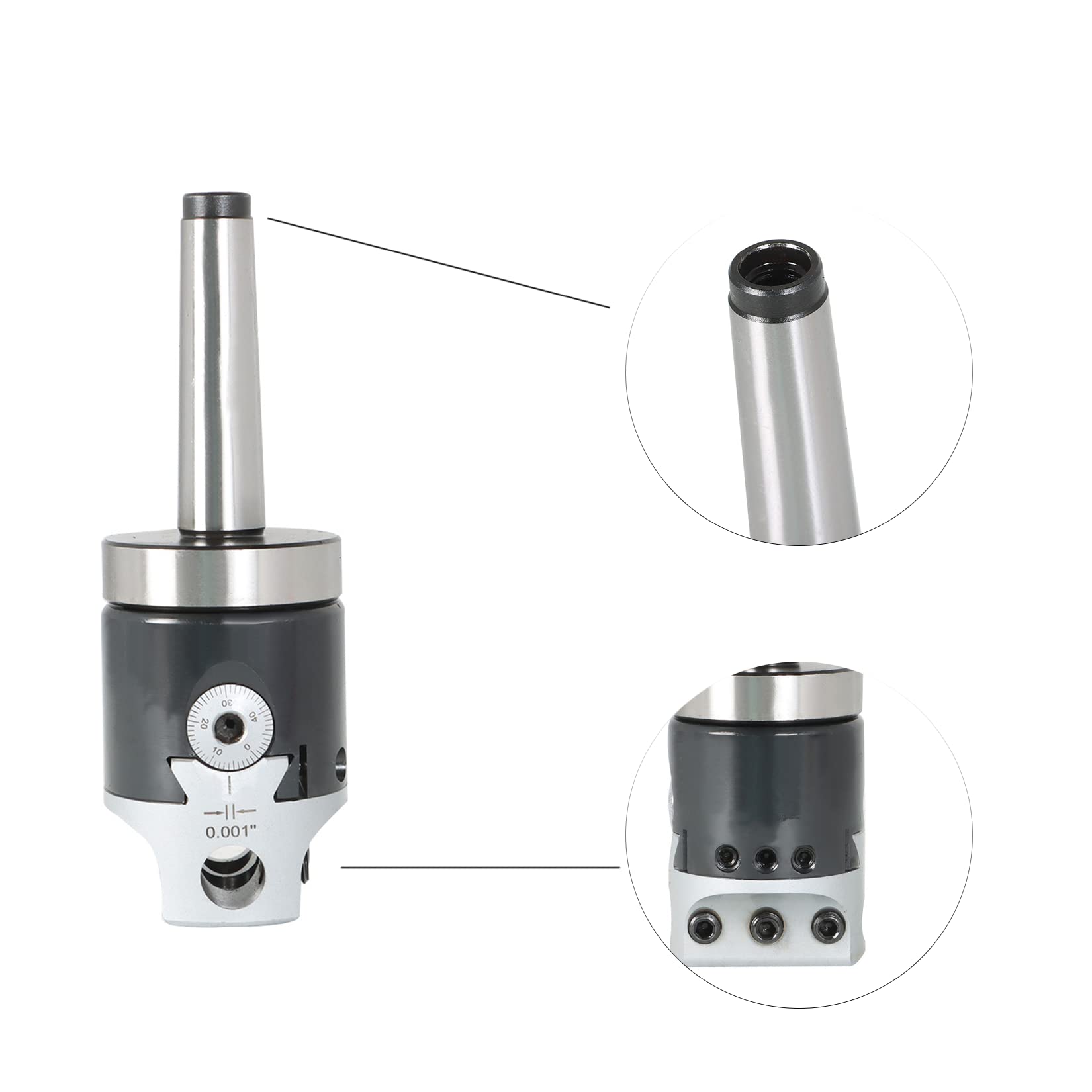 findmall 9Pcs Boring Head 1/2 Inch Carbide Boring Bar Set Milling with MT2 Handle 3/8-16 Thread 2 Inch Boring Bar Set
