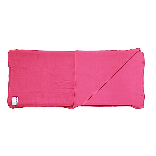 ROLLEE POLLEE Cot Blanket with Elastic Corner Straps for Preschool/Daycare, Super Soft, Fits Standard Size Mats and Cots, 50" x 55" (Pink, Single)
