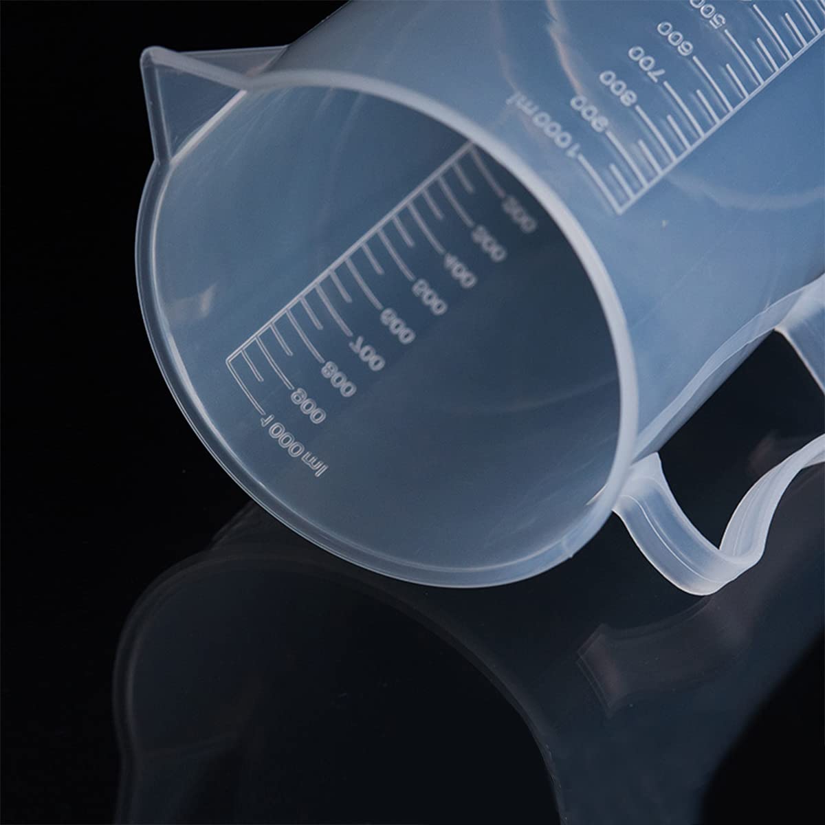 Heyiarbeit 1 Liter (1000ml) Plastic Measuring Graduated Mixing Pitcher Pouring Cup Mix Paint Lab Kitchen Liquids 5pcs