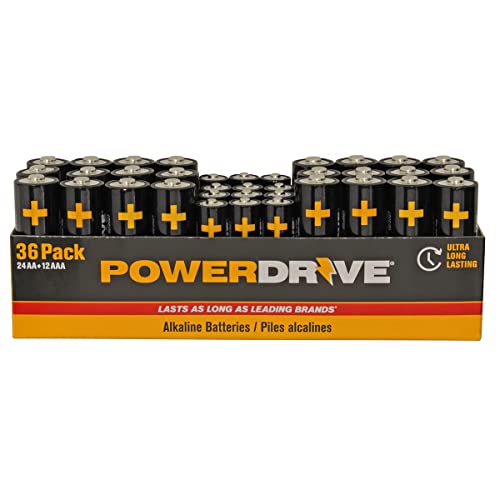 PowerDrive LDR60336PK Alkaline AA/AAA Combo Battery Value 36-Pack (24 AA/12 AAA)