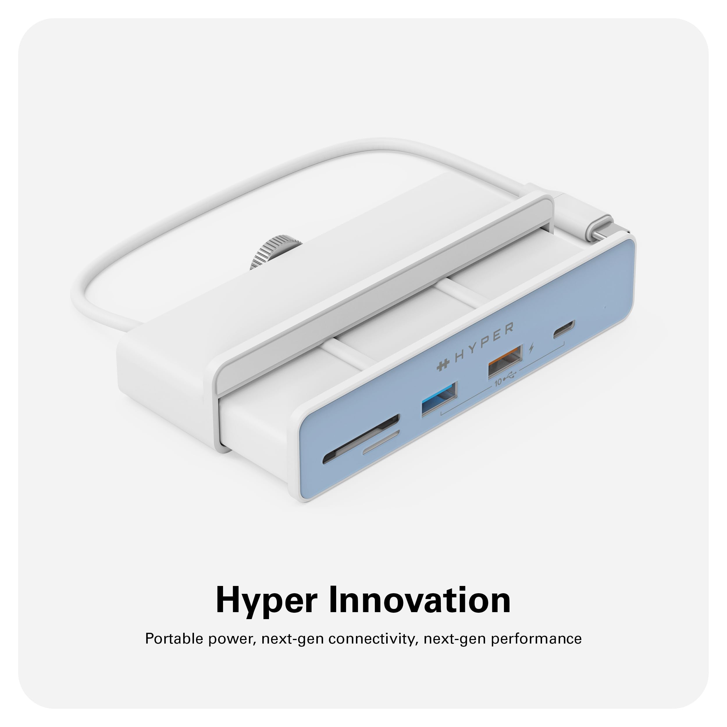 HyperDrive iMac USB Hub Adapter, 6in1 iMac Accessories: HDMI 4K60Hz, USB-C 10Gbps, 2 USB-A 10Gbps, SD UHS-I, MicroSD UHS-I for iMac 2021 24 inch