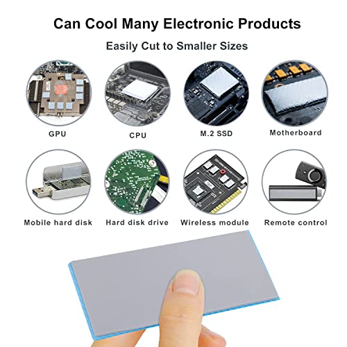 Thermal Pad 12.8 W/mK, 120x120x1.0mm, Non Conductive Heat Resistance,Extreme Odyssey Silicone Thermal Pads for PC Laptop Heatsink/GPU/CPU/LED/SSD/PS4 Cooler (1.0mm)