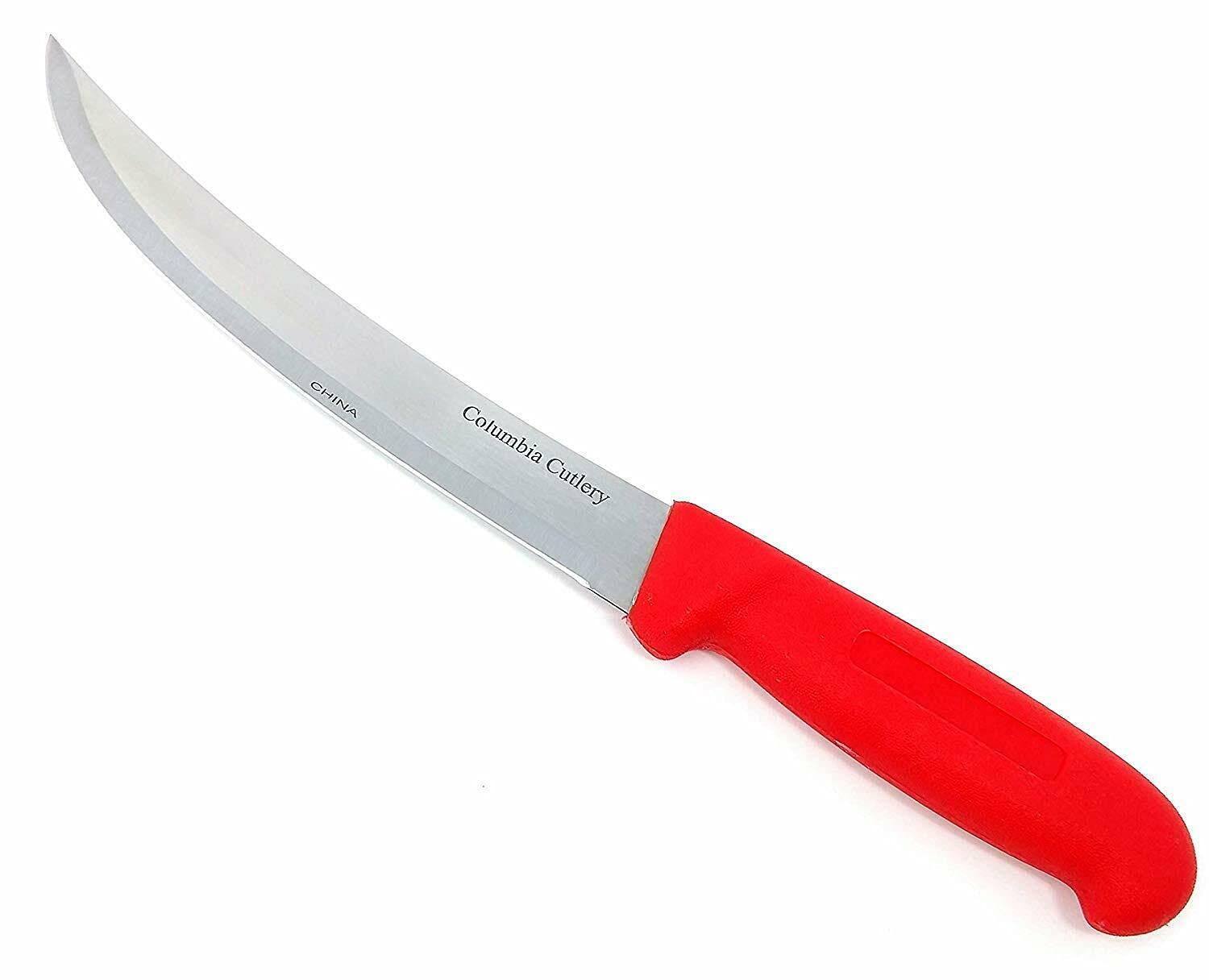 Columbia Cutlery 10 in. Red Breaking/Cimiter/Carving/Butcher Knife (Single Breaking Knife)